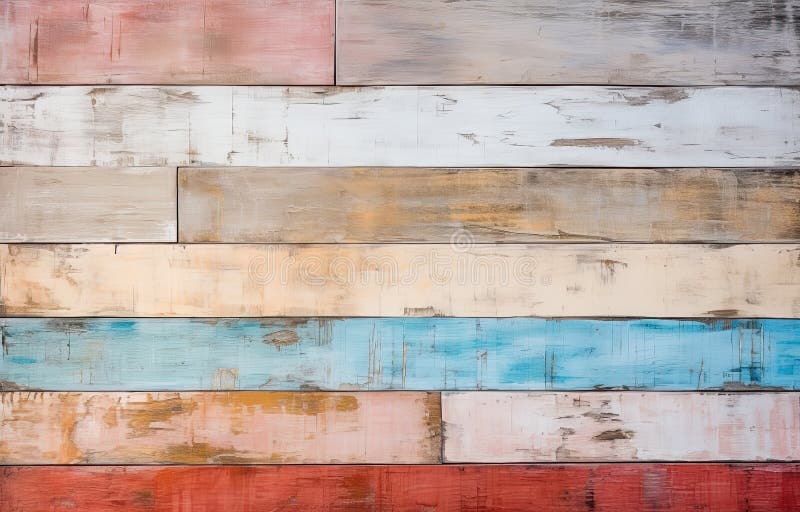 Wooden Boards with Painted Colors. Rustic Wall Planks Stock Image ...