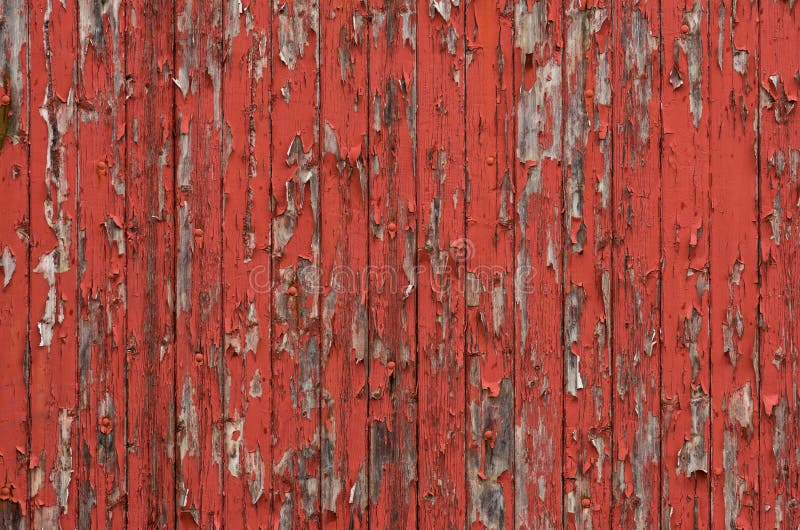 Wooden Boards with Peeling Red Paint Stock Photo - Image of board ...
