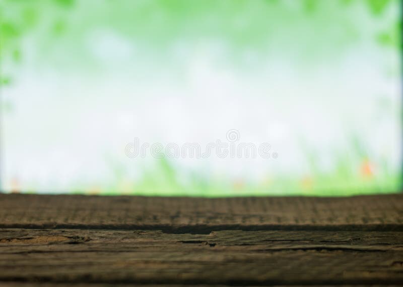 Wooden Boards on Spring Background Stock Photo - Image of display ...