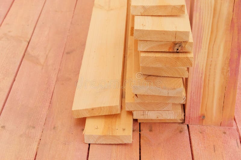 Wooden Boards are Stacked on a Construction Site. Wooden Planks on ...
