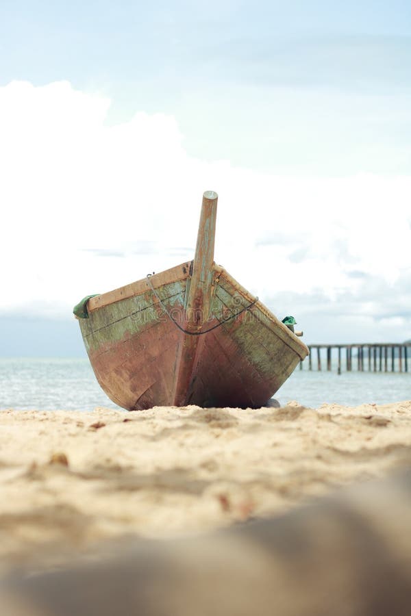 Wooden Boat by the Beach with Great View Stock Image - Image of boating ...