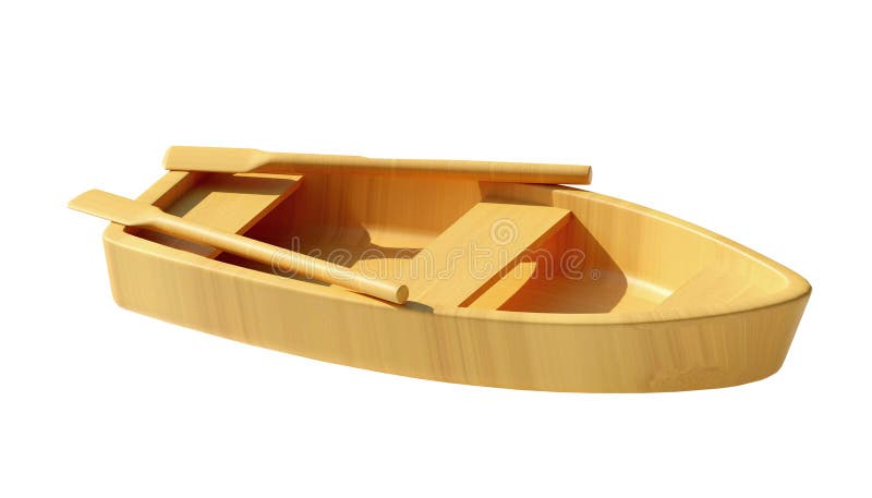 Wooden Boat Side View Vector Illustration Stock Vector - Illustration ...