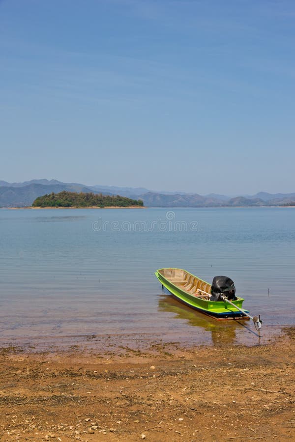 Wooden boat in the dam stock photo. Image of countryside - 33475224