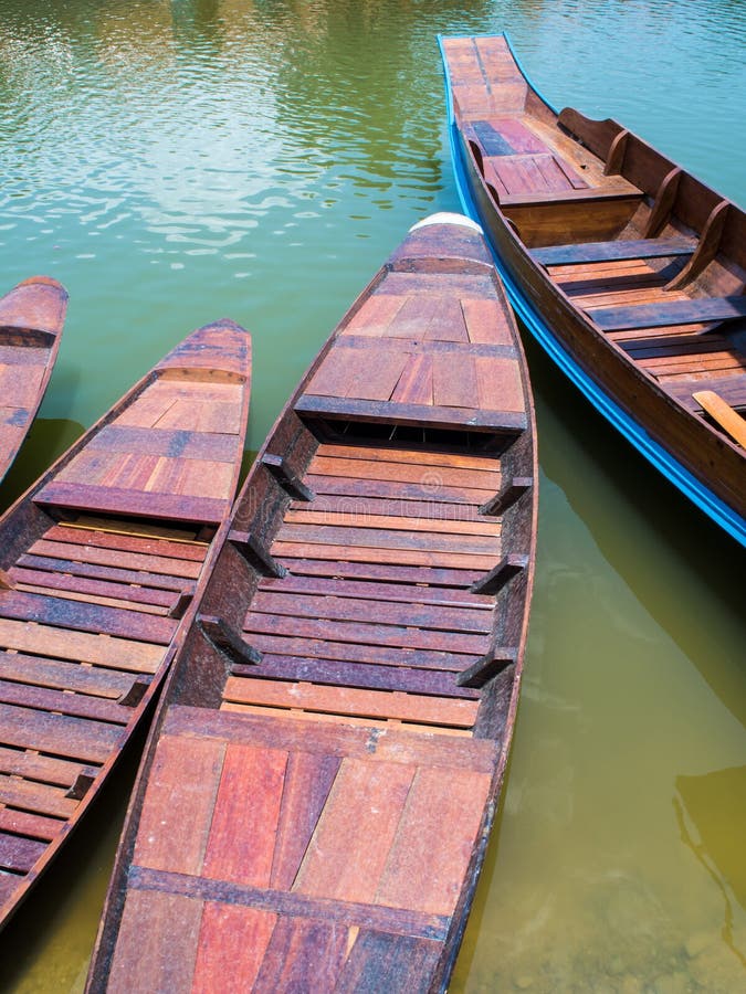 Wooden boat float in lake stock image. Image of outdoor - 126256007