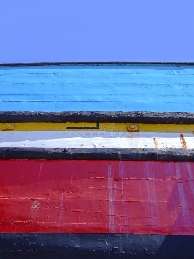 Boat Side View of Blue Ocean with Sailboat Stock Photo - Image of ...