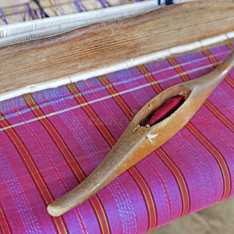 Bobbin on Ancient Silk Loom Stock Image - Image of clothing, cloth ...