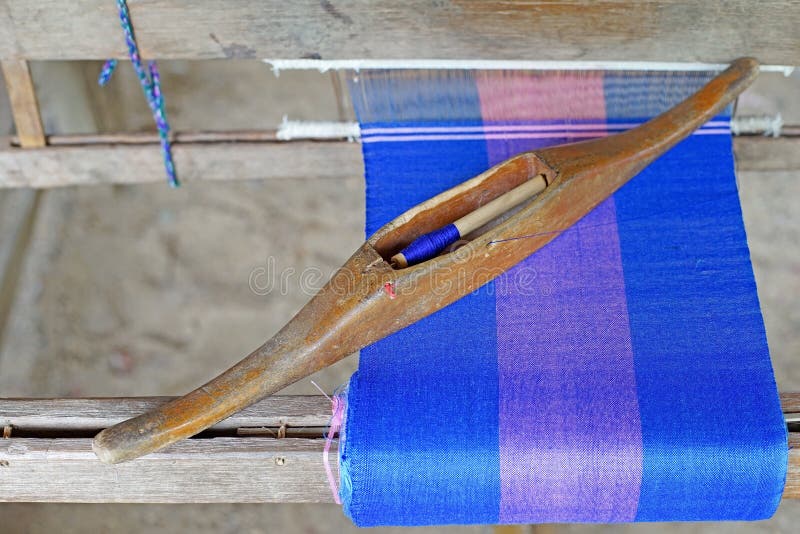 Bobbin on Ancient Silk Loom Stock Image - Image of clothing, cloth ...
