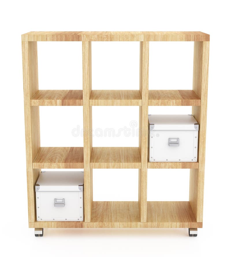 Wooden Book Rack Isolated on White Background. Include Clipping Path ...