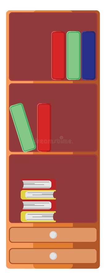 Bookshelf, Illustration, Vector Stock Vector - Illustration of light ...