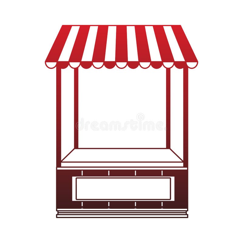Wooden Booth Stand Red Lines Stock Vector - Illustration of icon ...