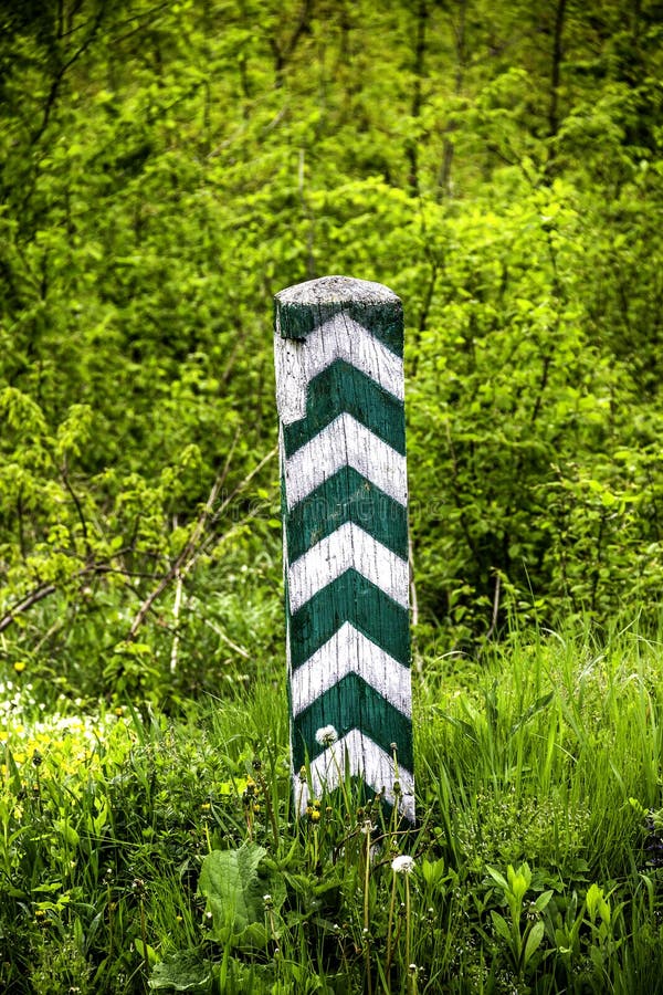Wooden border pillar stock image. Image of symbol, forest - 111463685