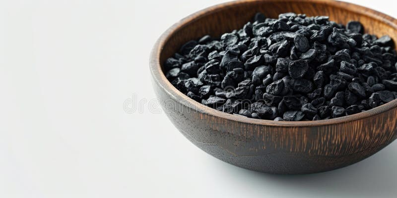 A Wooden Bowl Filled with Black Coal Chips Stock Photo - Image of coal ...