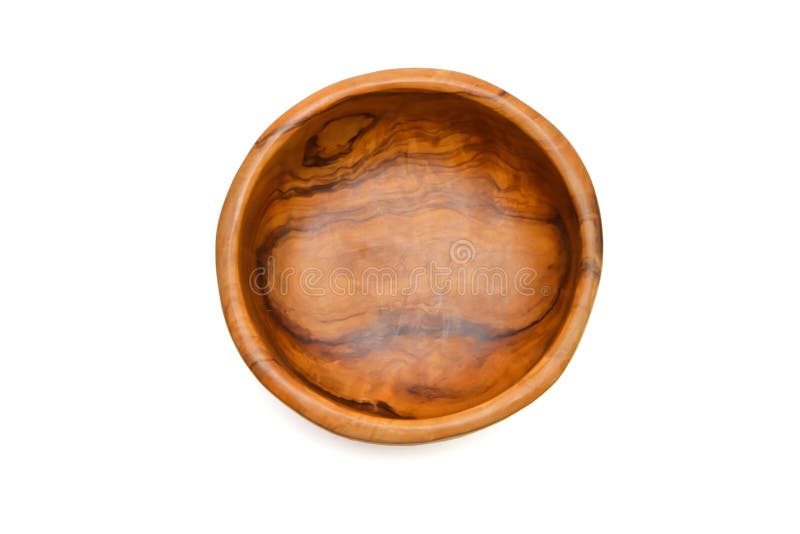 Wooden Bowl Top View Solated Stock Photo - Image of white, varnish ...