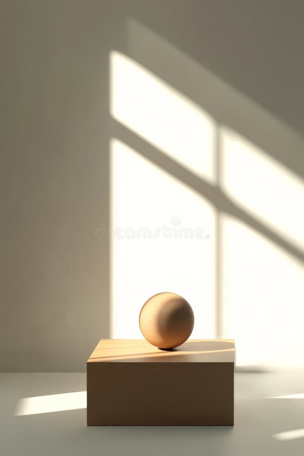 A Wooden Box with a Ball Inside Stock Illustration - Illustration of ...