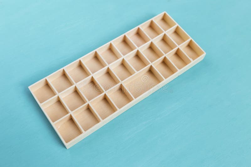 Wooden Box on Blue Background Stock Photo - Image of background ...