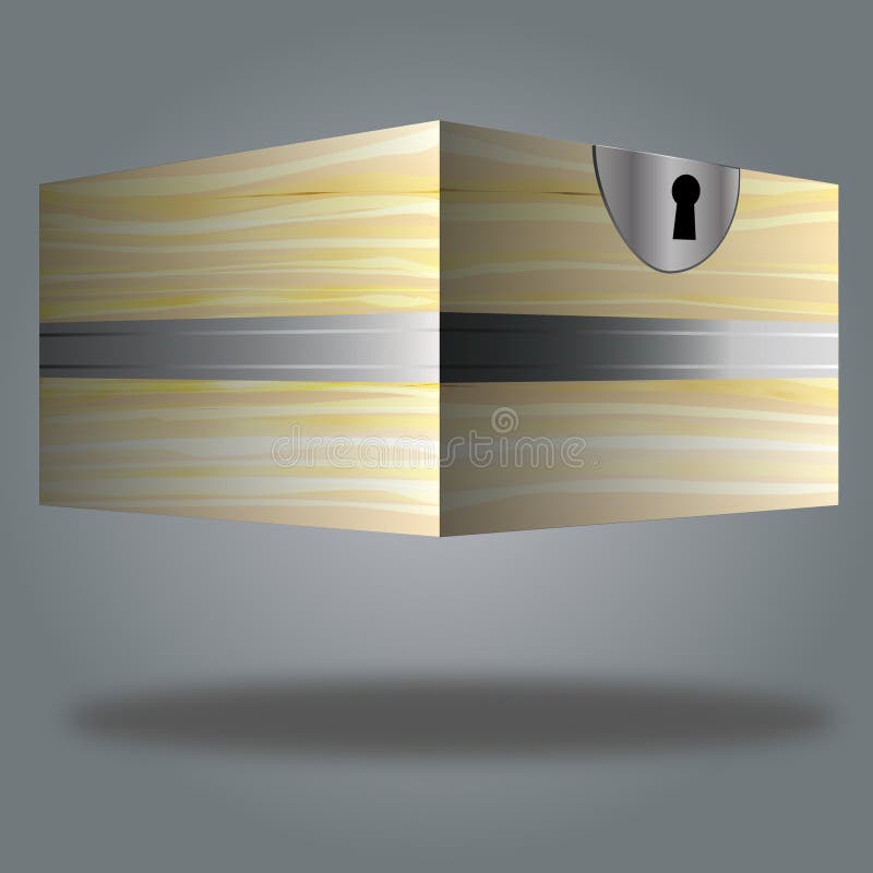 Wooden Box 3d, Closed, with Keyhole, Mystery, Problem Solving Stock ...