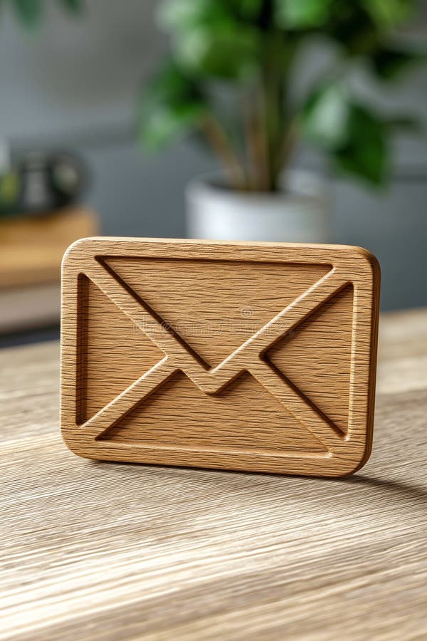 A Wooden Box with an Envelope on Top of it Stock Photo - Image of craft ...