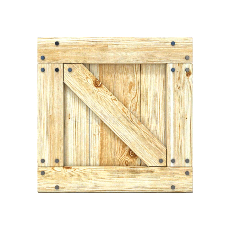 Wooden box. Front view stock illustration. Illustration of cargo - 58810463