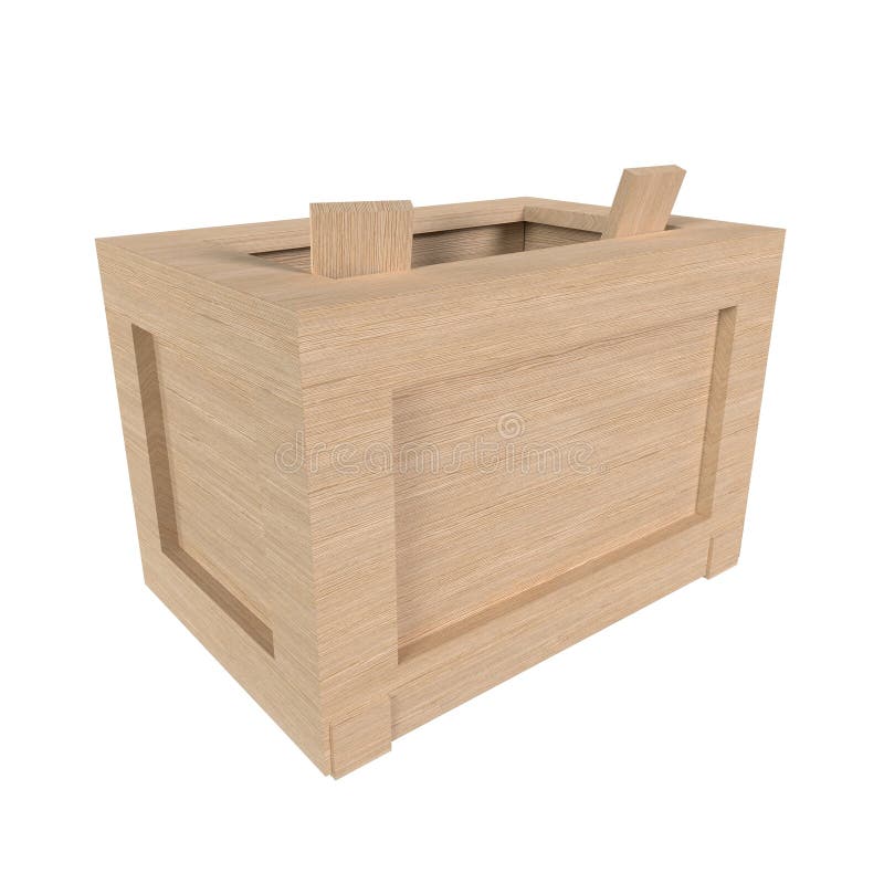 A Wooden Box with a Hole in the Middle Stock Illustration ...