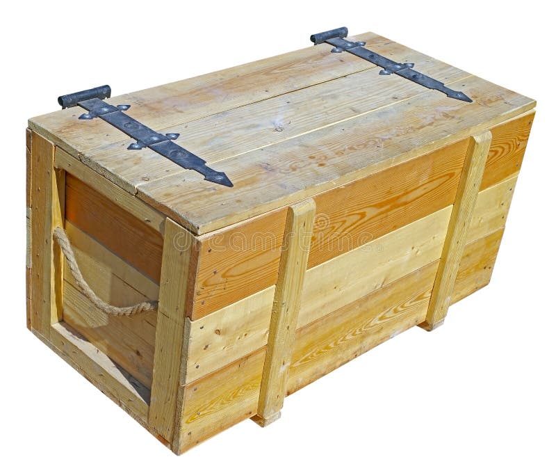 Wooden Box Isolated on White Stock Photo - Image of square, simple ...