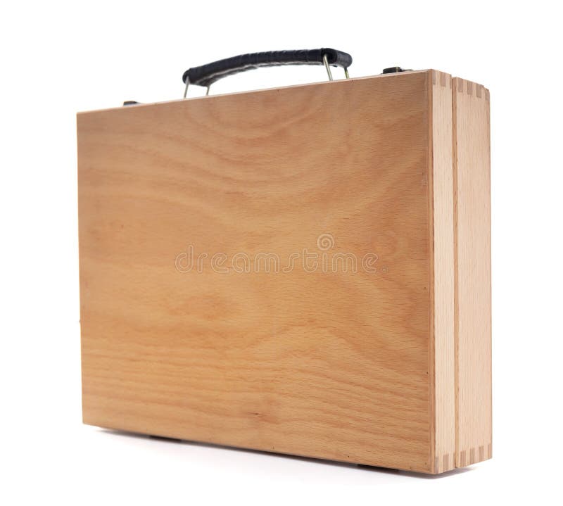 Wooden Box Isolated at White Background. Wood Case or Toolbox Stock ...
