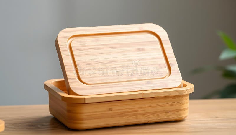 Wooden Box with Lid Closed, Natural Container and Simple Storage ...