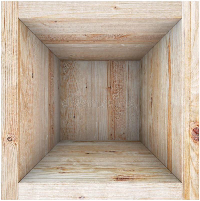 Wooden Box without a Lid. View from Above. Stock Illustration ...