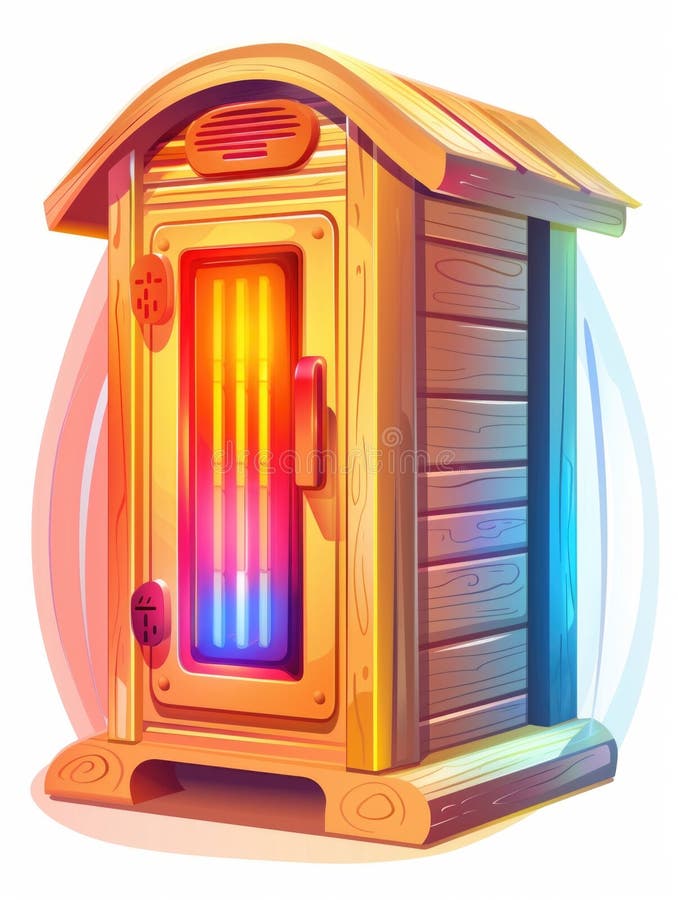 A Wooden Box with Neon Lights Inside Stock Image - Image of ...