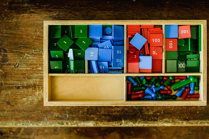 Wooden Box with Numbers To Teach Mathematics Stock Photo - Image of ...