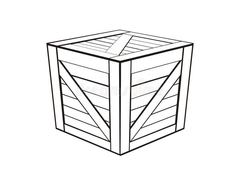 Wooden Box Simple Illustration Stock Vector - Illustration of packaging ...