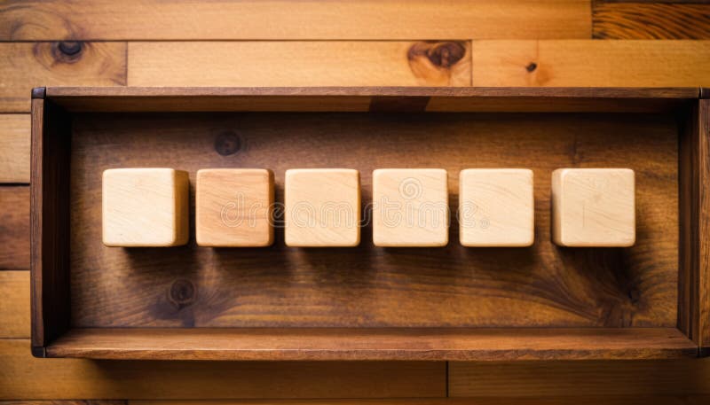 Wooden Box with Six Wooden Blocks in it Stock Photo - Image of success ...
