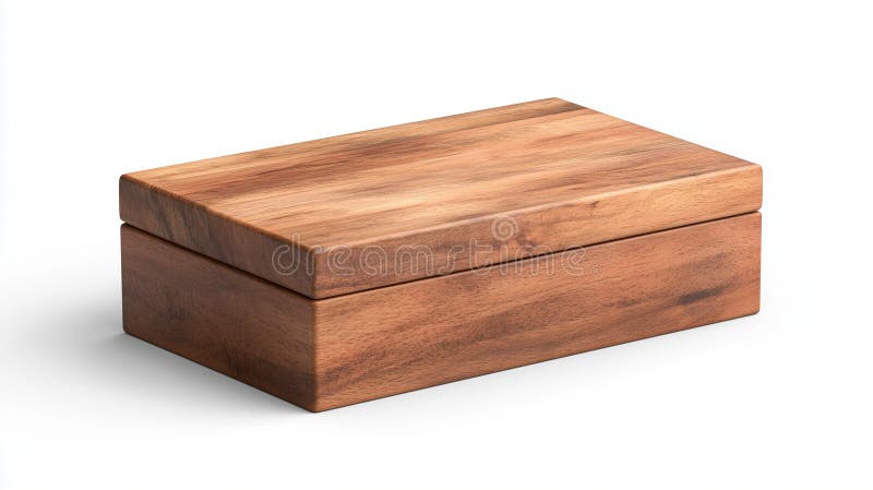 Wooden Box with Smooth Finish, Showcasing Natural Wood Grain Pattern ...