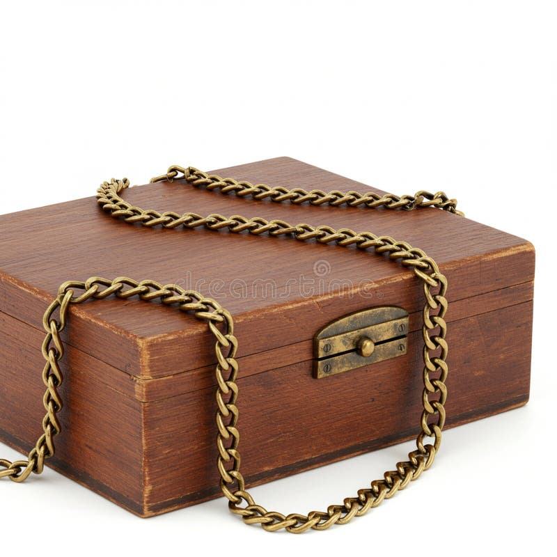 A Wooden Box with a Smooth, Reddish-brown Finish is Topped by a Brass ...
