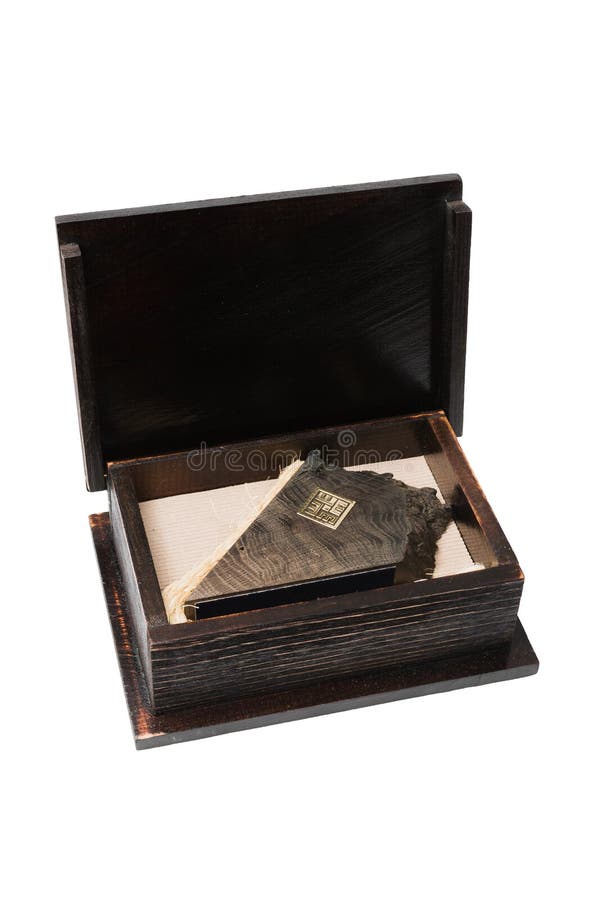Wooden Box with a Souvenir Inside on a White Background Stock Image ...