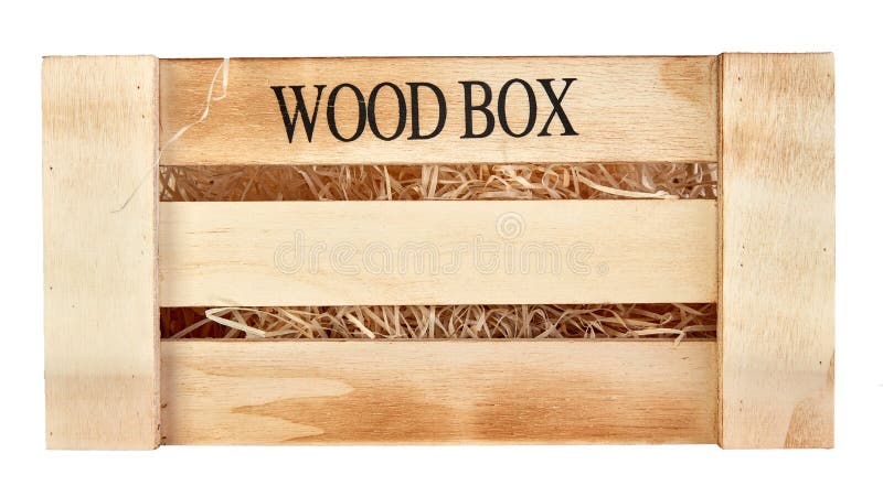 Wooden Box with Straw. Universal Packaging Stock Image - Image of ...