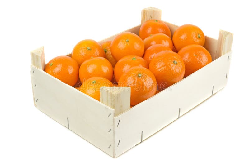 A wooden box of tangerines stock photo. Image of health - 65951714