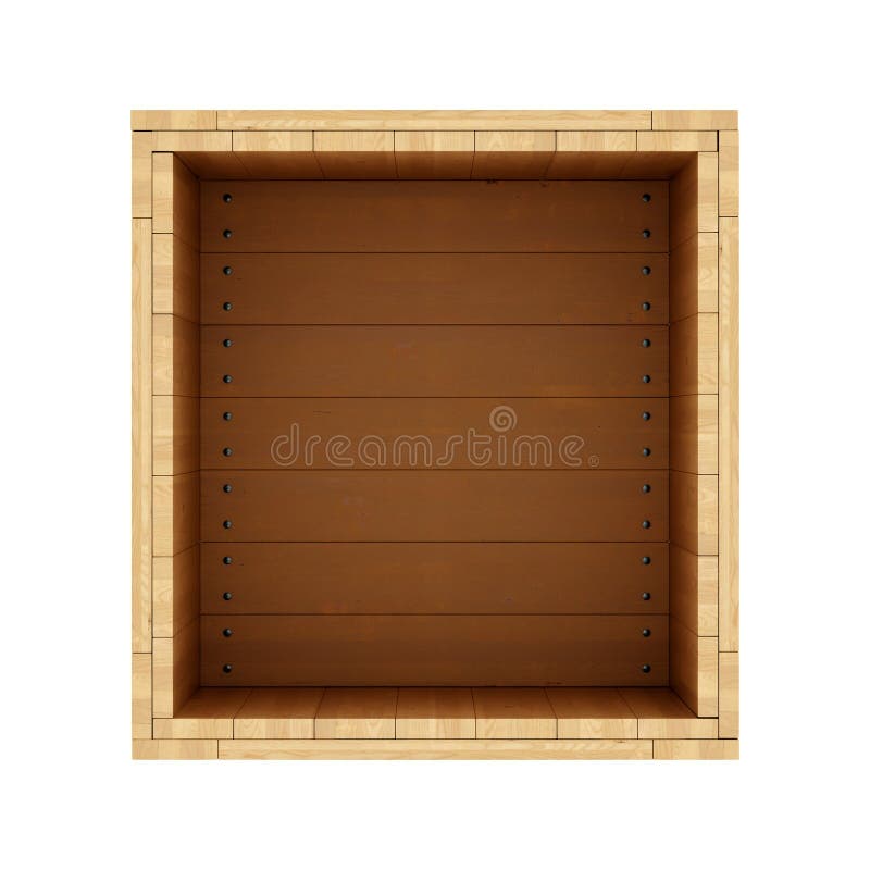 Wooden box from top view stock illustration. Illustration of wooden ...