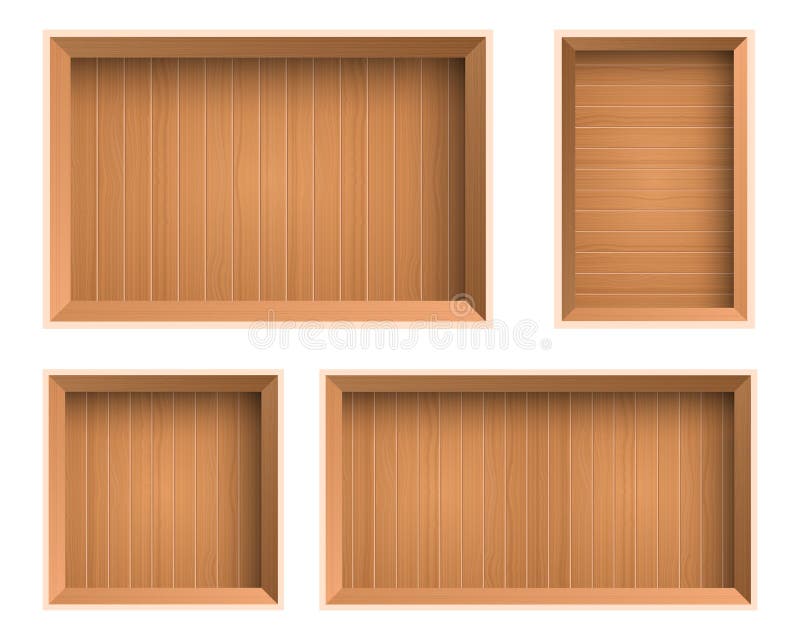 Wooden Box Top View Vector Design Illustration Isolated on White ...