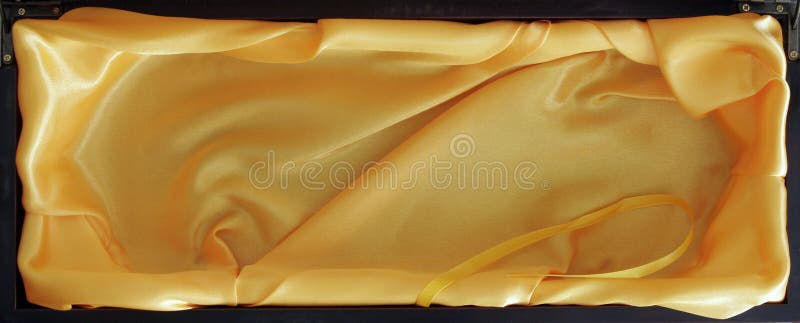 Wooden Box with Yellow Silk in Stock Photo - Image of luxury, colour ...
