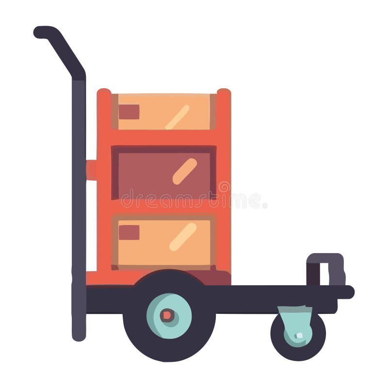 Wooden boxes in cart stock vector. Illustration of wheels - 276738645