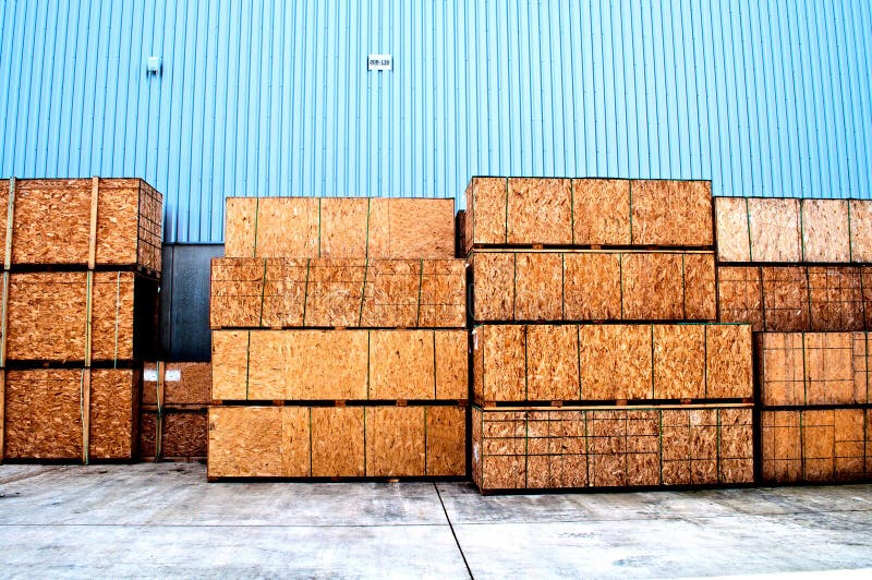 Wooden boxes in a factory stock image. Image of plastic - 31803241