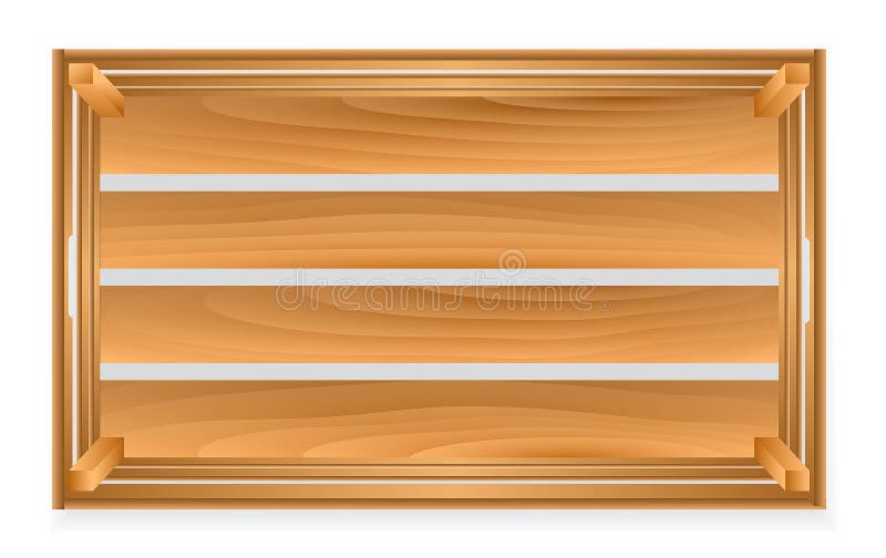 Wooden Boxes Realistic Isolated on White - 3d Illustration. Stock ...