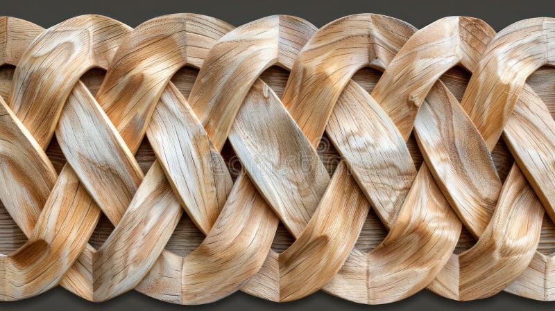 A Wooden Braid with a Gold Color Stock Illustration - Illustration of ...