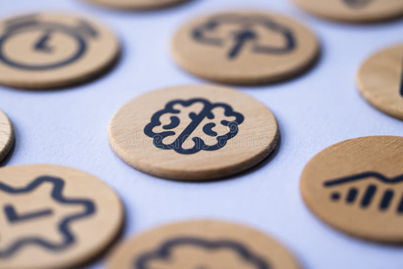 Wooden Brain Cube: a Business Concept Symbolizing Intelligence ...