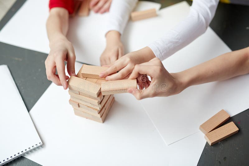 Wooden brick game stock photo. Image of playing, woodenbrick - 89904688