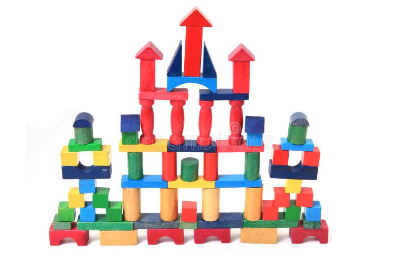 Wooden blocks castle stock photo. Image of green, cube - 7995310