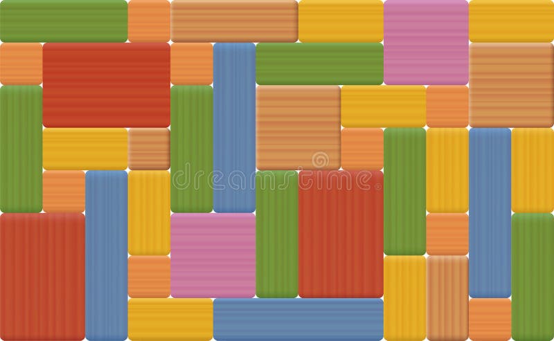 Wooden Bricks Wall Pattern Colored Toy Stock Vector - Illustration of ...