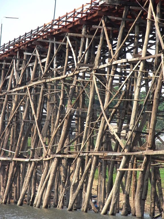 Wooden bridge stock photo. Image of lumber, vertical - 37805850