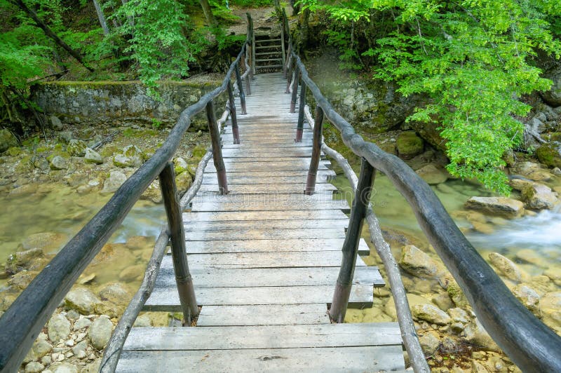The wooden bridge stock photo. Image of bridge, motion - 393396236