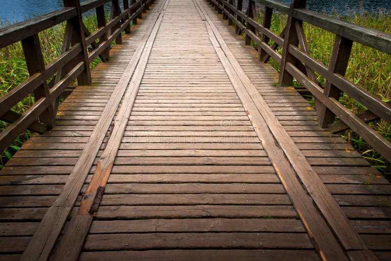 Wooden Bridge Across the River Stock Photo - Image of crossing ...